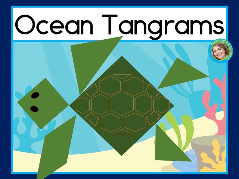 Ocean Tangram Puzzles Printable 2D Shapes Math Center - Etsy