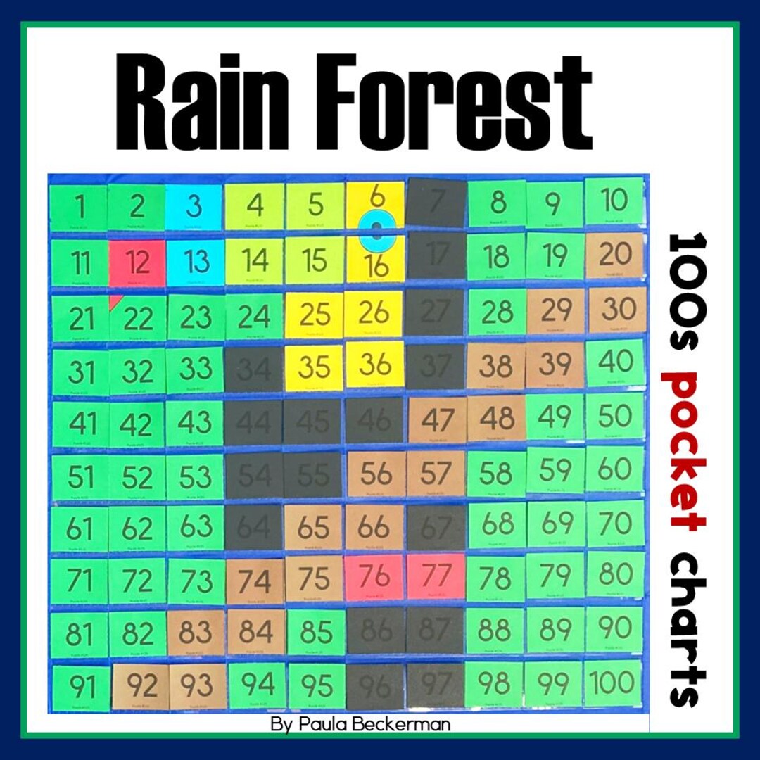 Rain Forest Animals 100s Chart: Mystery Pictures (digital Download) - Etsy