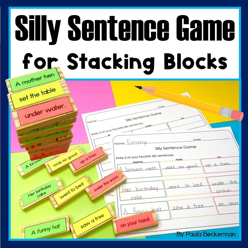 Silly Sentences Building Game for Tumbling Blocks - Etsy