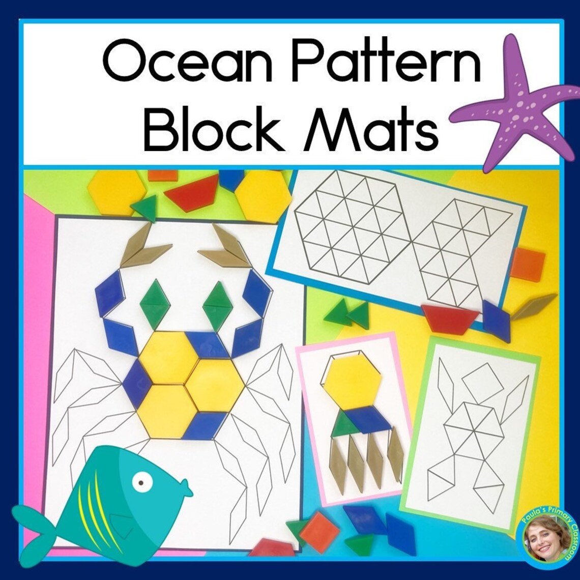 Ocean Pattern Block Mats 2D Shape Puzzles Problem Solving Critical ...