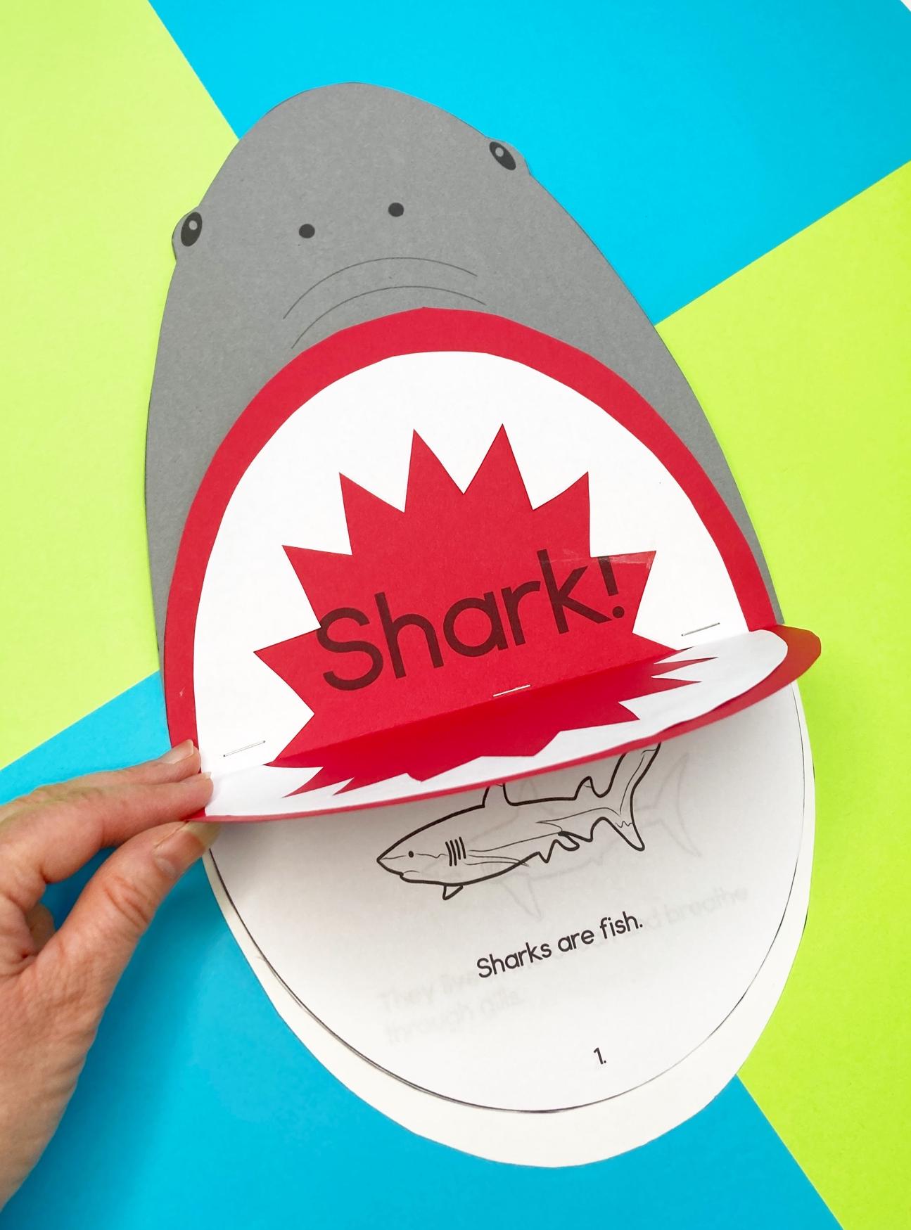 Shark Craft & Mini Book Reading Science Measurement Math | Shark Size ...