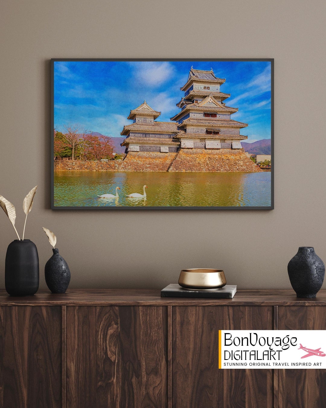 Matsumoto Fukashi Castle Nagano Japan, Japanese Travel Original Wall ...