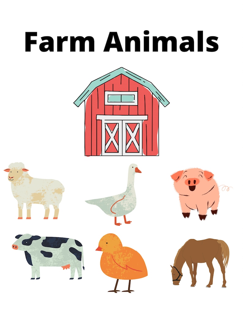 Farm Animal Preschool Activity Printable - Etsy