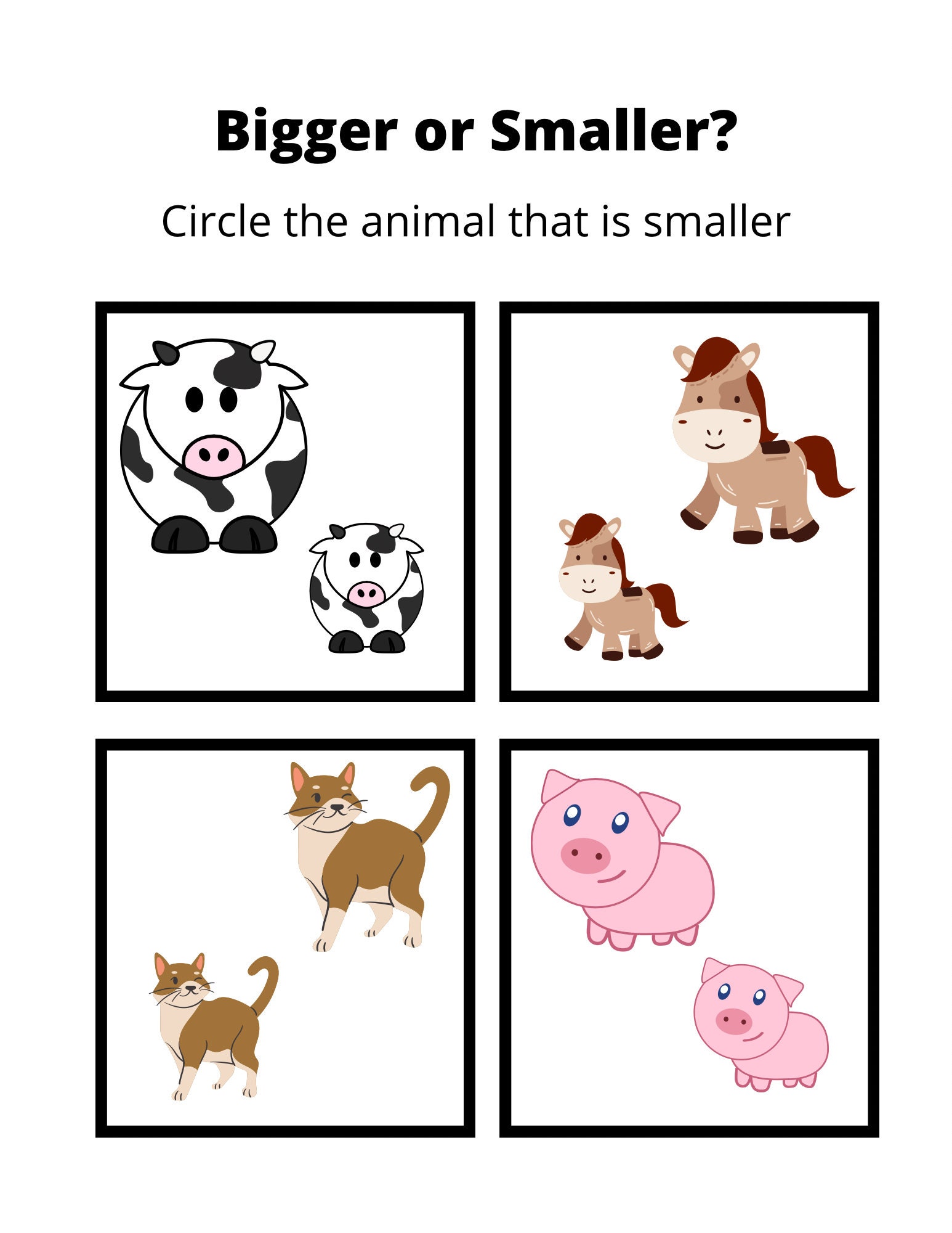 Farm Animal Preschool Activity Printable - Etsy