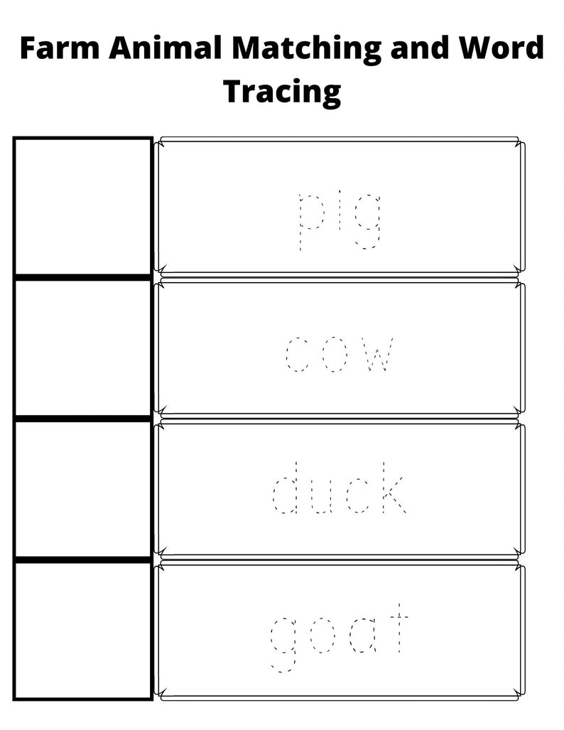 Farm Animal Preschool Activity Printable - Etsy