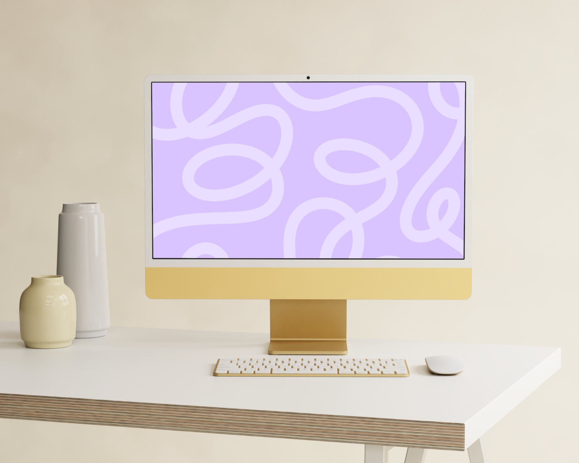 Purple Squiggles Computer Background - Etsy