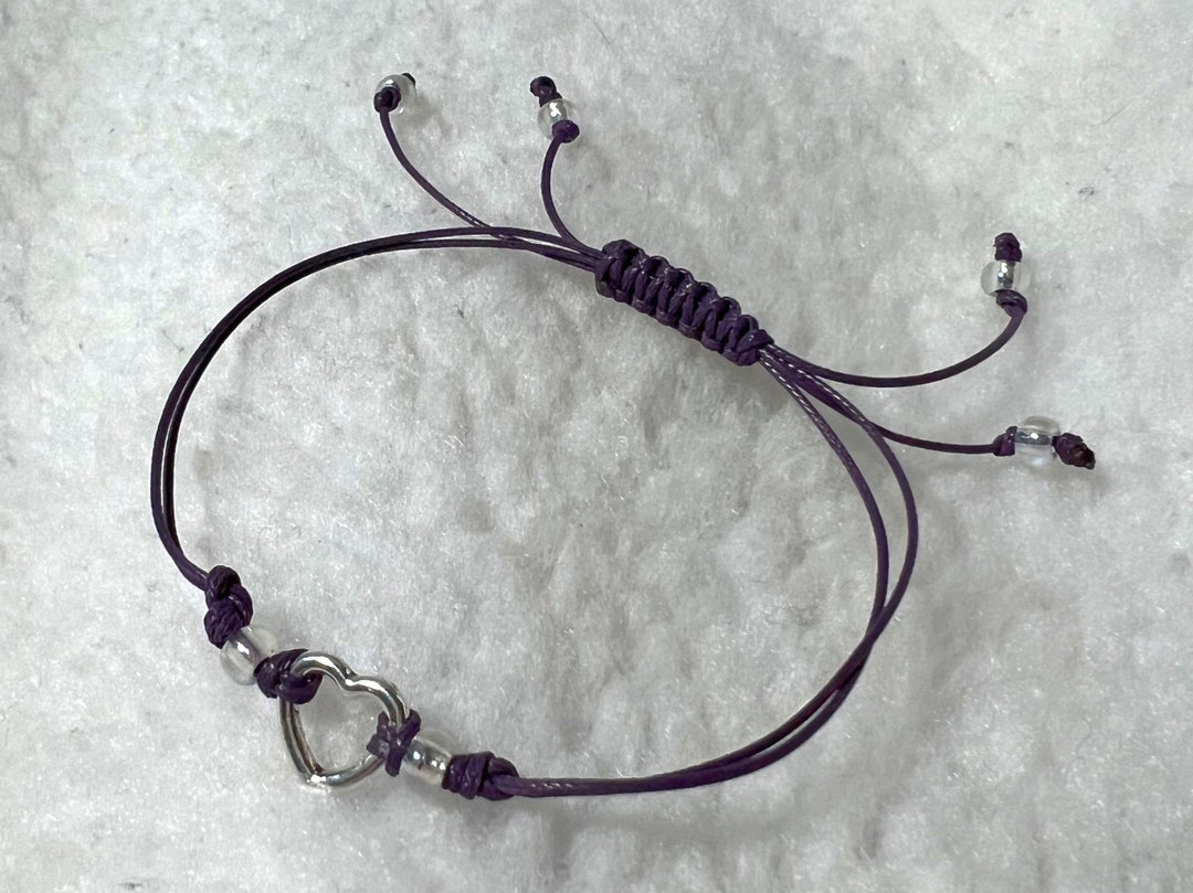 BTS Army Bracelet - Borahae Heart Purple Friendship Bracelet Apobangpo ...