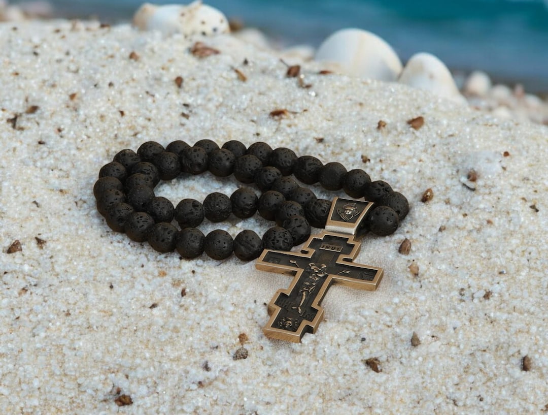 Luxury Coptic Orthodox Rosary- Handcrafted With 41 Beads of Lava Rock ...