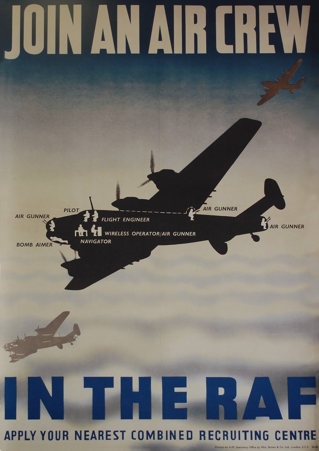 WW2 British Join an Air Crew RAF Poster WW2 British Propaganda the RAF ...