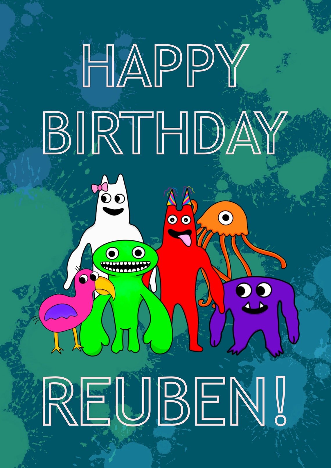 Garten of Banban Birthday Card, Digital Printable Birthday Card, Made ...