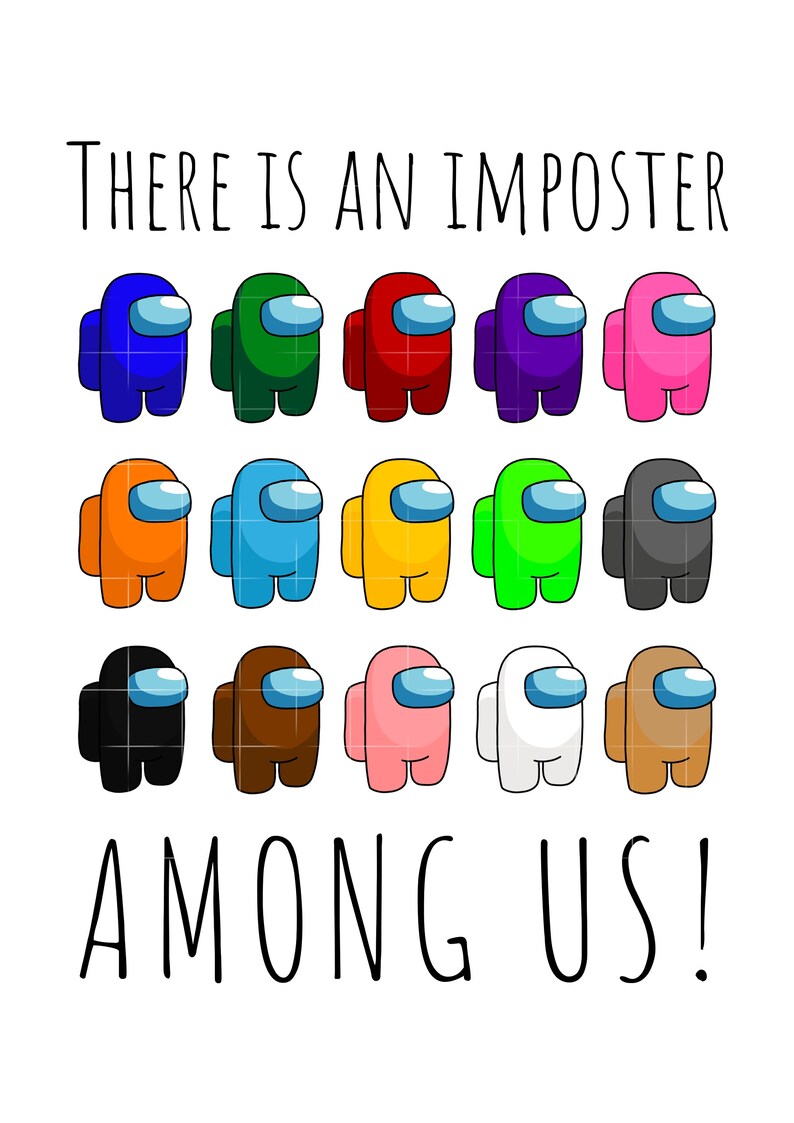 Among Us Imposter Poster Png File, Digital Printable Among Us Artwork ...