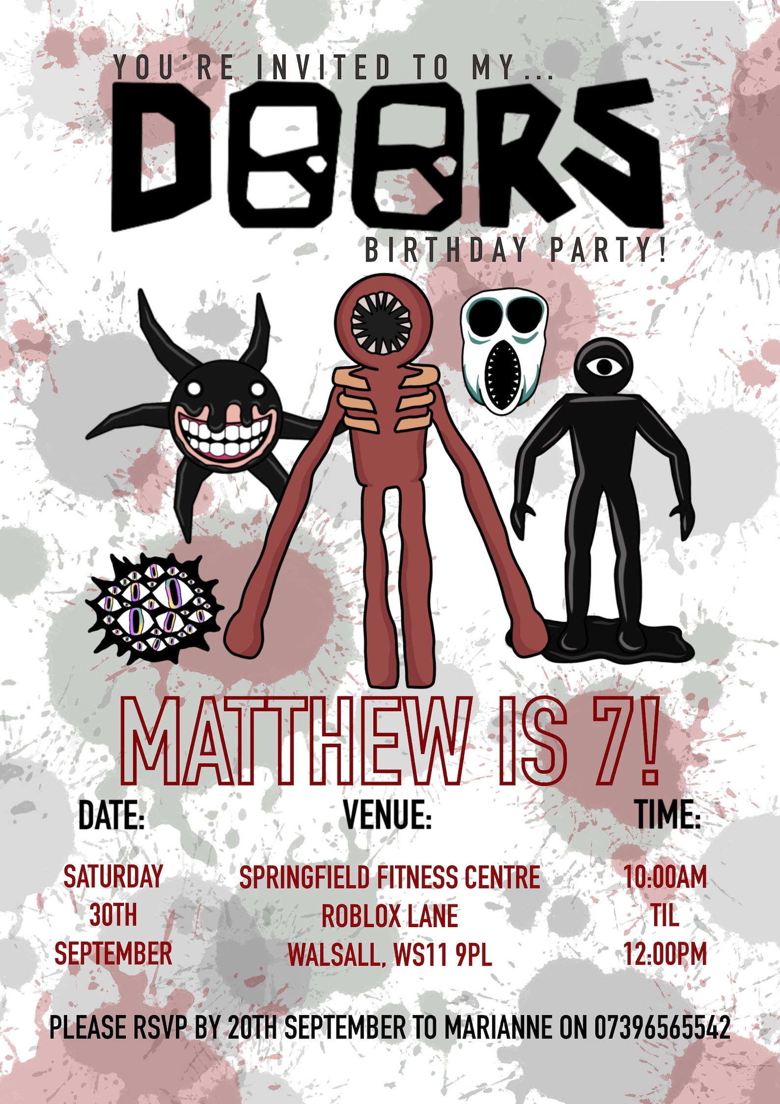 Doors Roblox Birthday Invitation, Digital Party Invitation, Made to ...