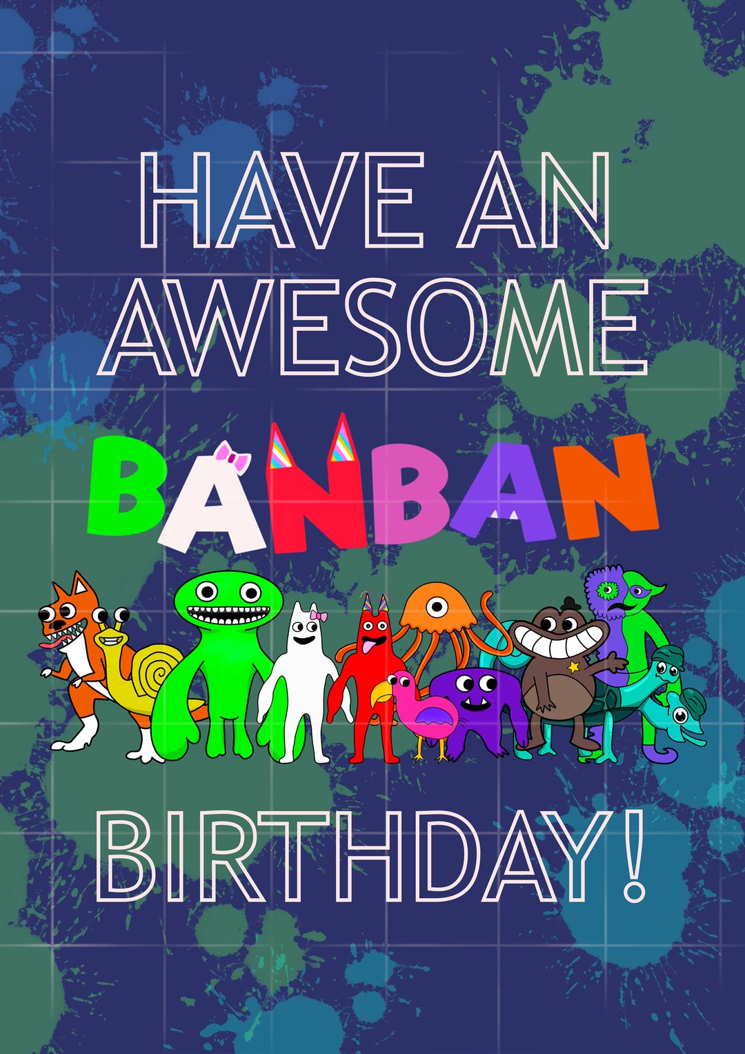 Garten of Banban Birthday Card, Digital Printable Birthday Card, Garten ...