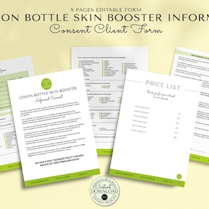 Editable Lemon Bottle Skin Boosters Consultation Forms, Customisable ...