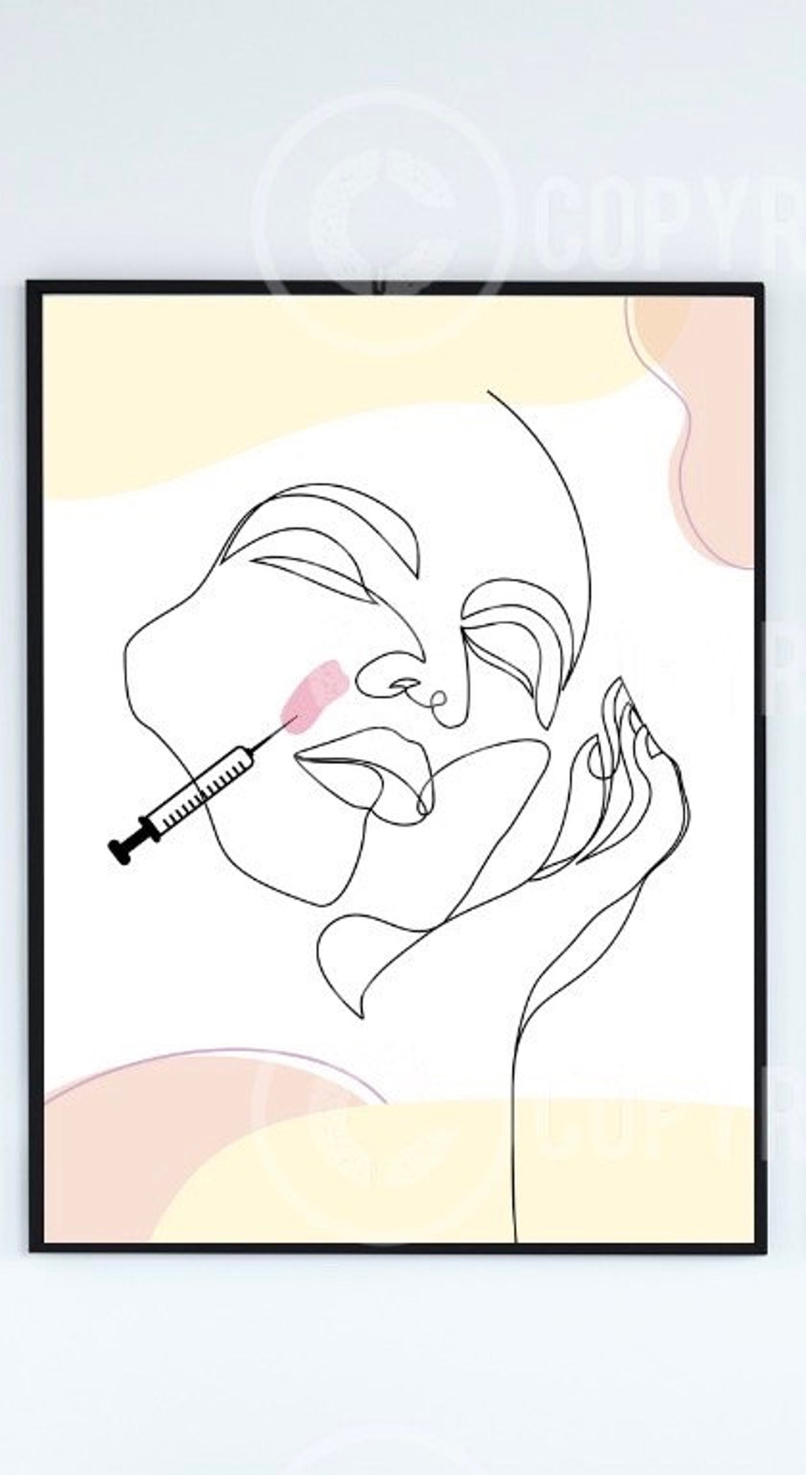 Line Art - Botox - Filler - Injector - Line Drawing Wall Decor - Fat ...