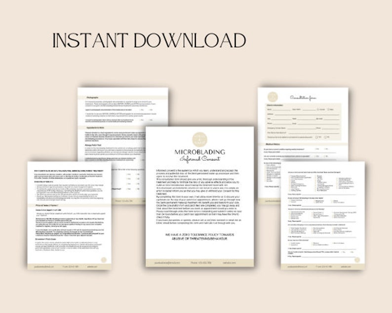 Editable Microblading Consultation Forms Customisable - Etsy