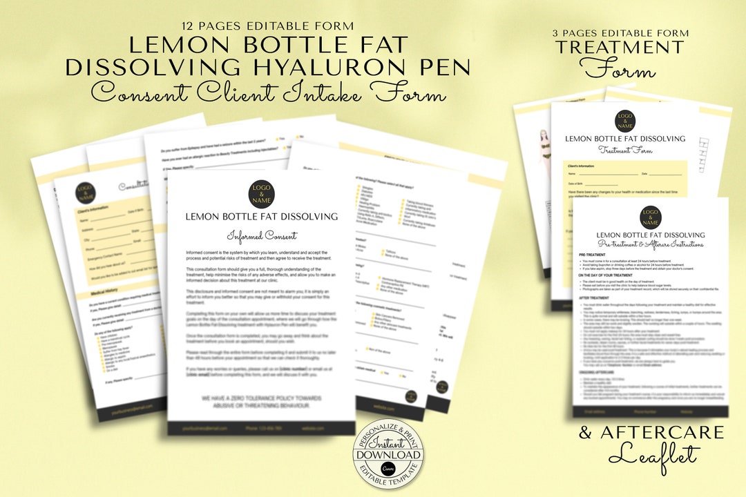 Hyaluron Pen | Bundle | Lemon Botte Fat Dissolving | Treatment Forms ...