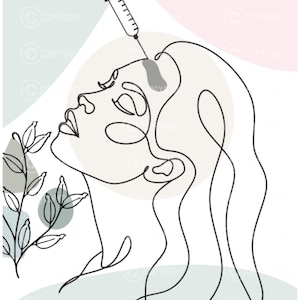 Line Art - Botox - Filler - Injector - Line Drawing Wall Decor - Medspa ...