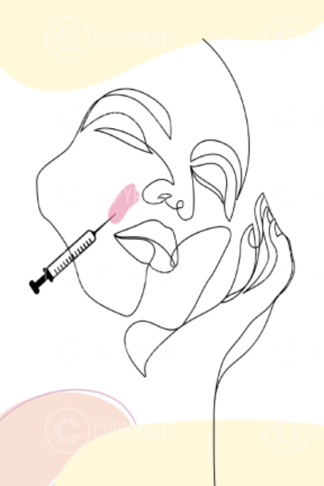 Line Art - Botox - Filler - Injector - Line Drawing Wall Decor - Fat ...