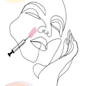 Line Art - Botox - Filler - Injector - Line Drawing Wall Decor - Fat ...
