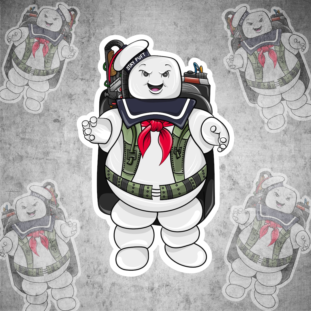 Ghost Fighting Marshmallow Man Waterproof Vinyl Sticker (178) - Etsy