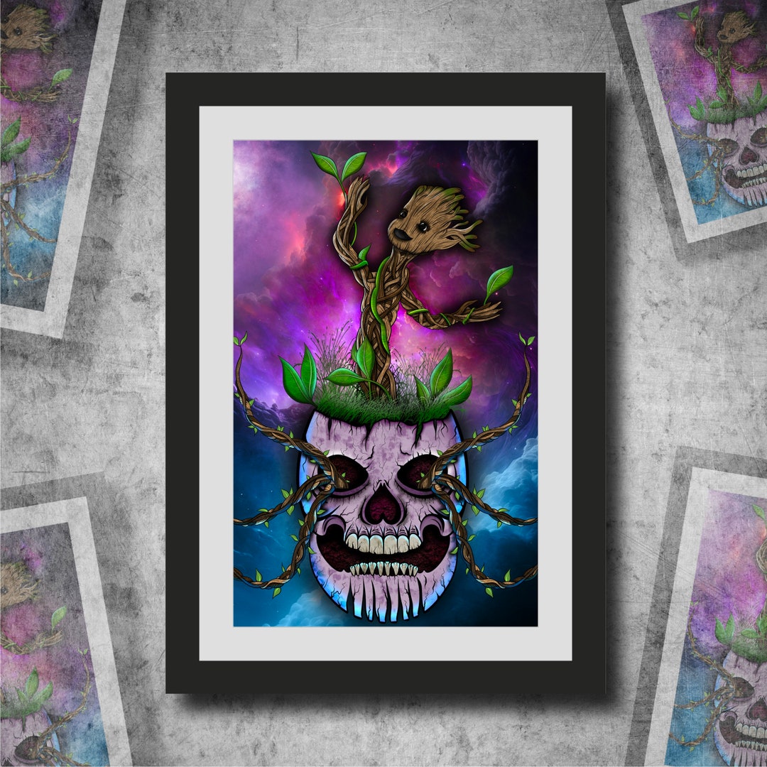 Galactic Tree in Cosmic Villian Skull Print Various Sizes (2029) - Etsy