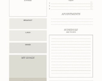 Printable or Digital Daily Planner Retro and Minimal Purple - Etsy