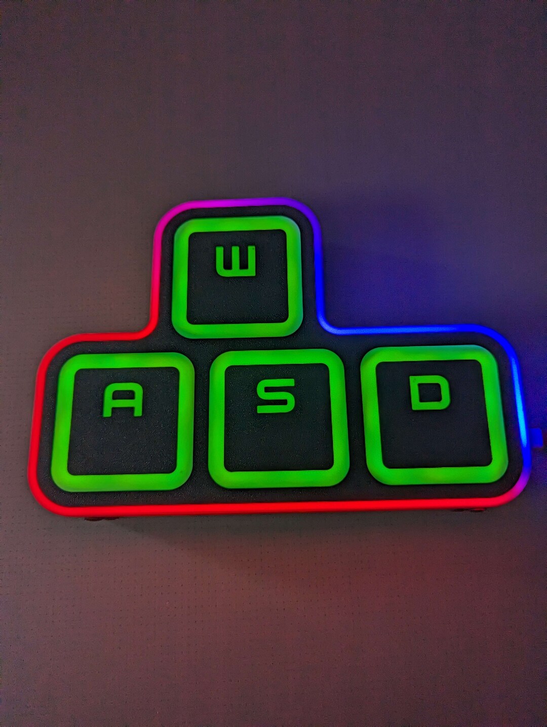 3D Printed WASD Keys, LED Gamer Keyboard Light, Custom Gaming Room ...