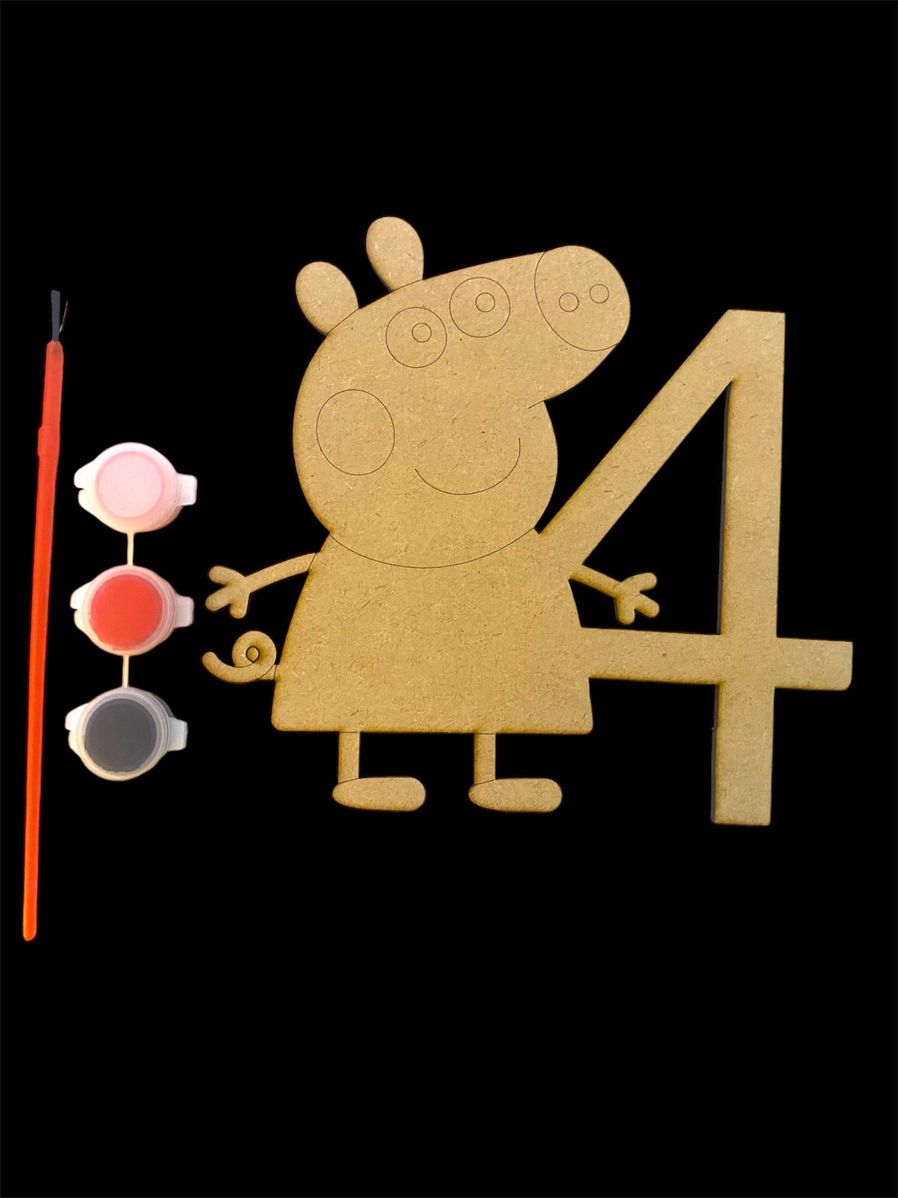 Peppa Pig With Number Party DIY Kit - Paint Your Own Kit - Theme Party ...