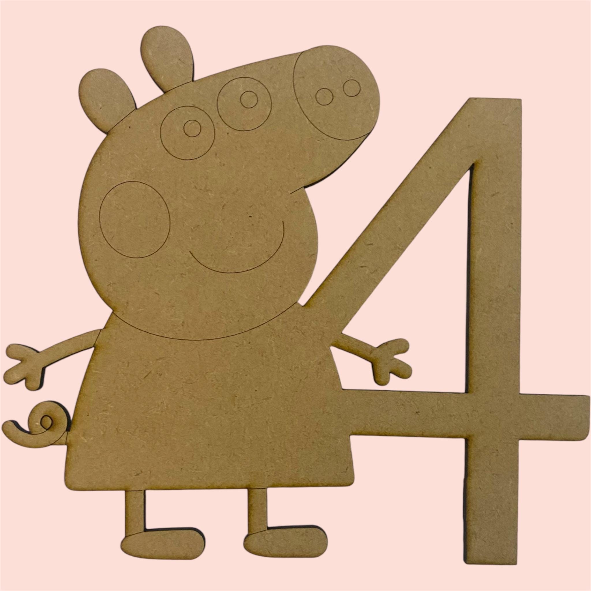 Peppa Pig With Number Party DIY Kit - Paint Your Own Kit - Theme Party ...
