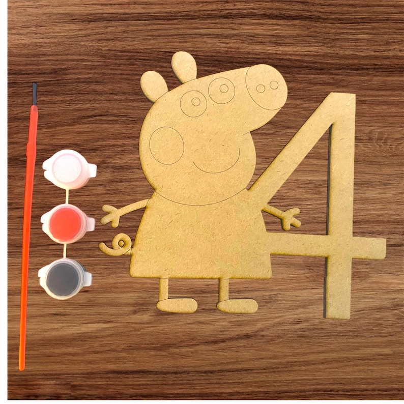 Peppa Pig With Number Party DIY Kit - Paint Your Own Kit - Theme Party ...