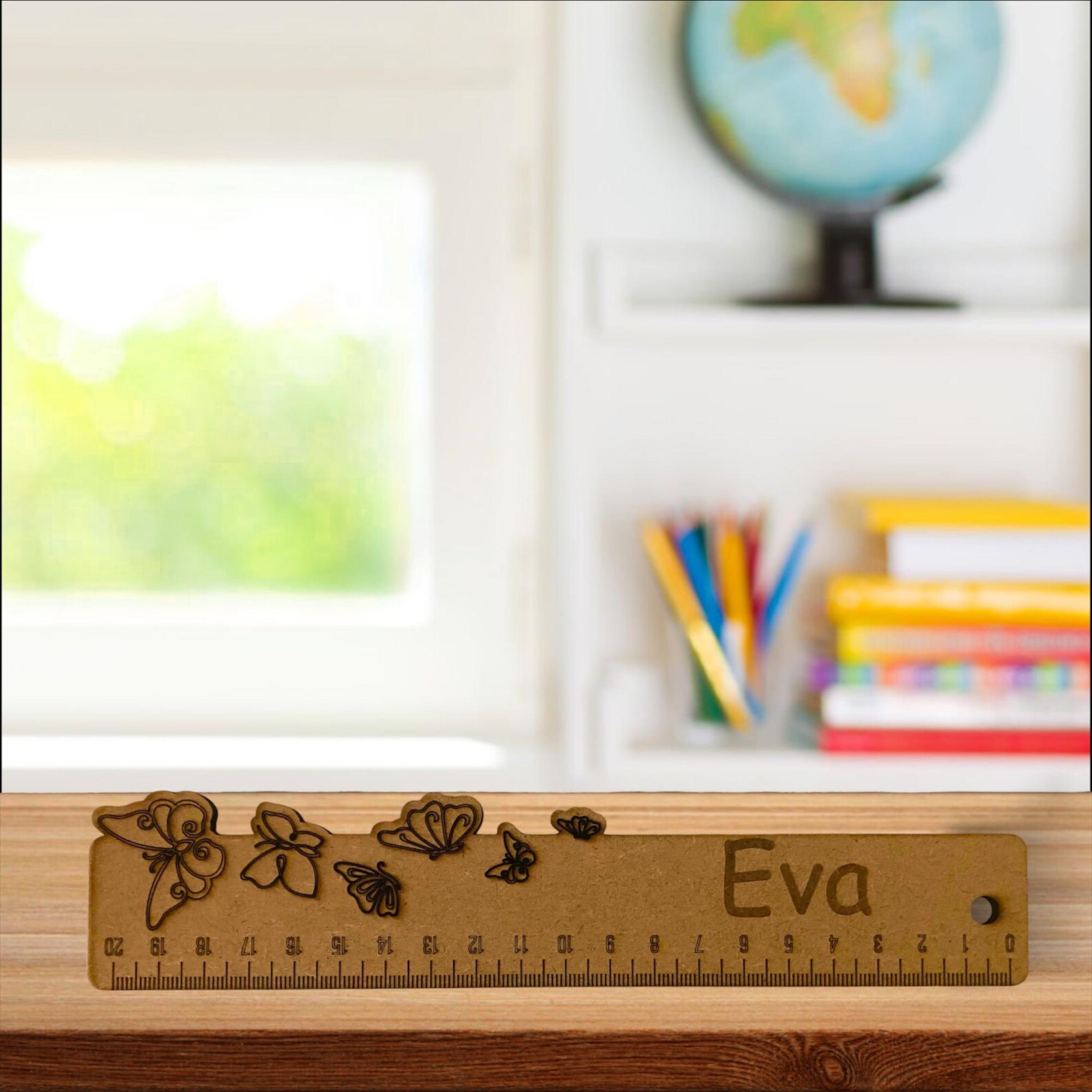 Personalized Rulers With First Name - Wooden Design Theme Rocket ...
