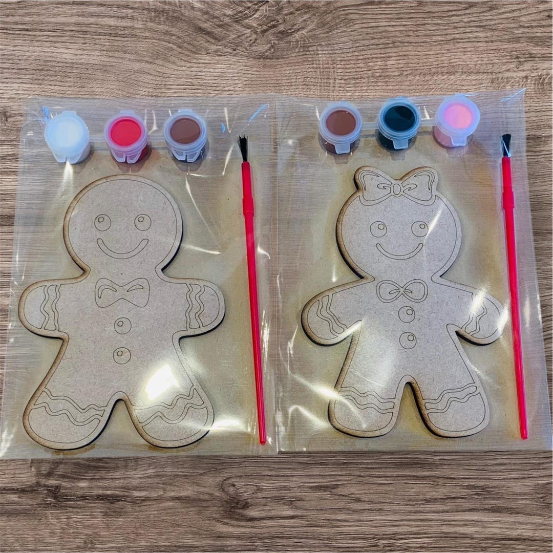 Gingerbread Man Pack DIY Kit - Paint Your Own Kit - Room Decoration ...