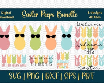 Easter Peeps Svg, Easter Bunny Svg, Peeps Layered Svg, Peeps Svg Files ...
