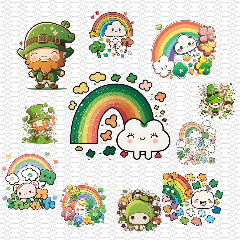 Kawaii St. Patrick's Day, St Patrick's Day PNG Bundle, Kawaii PNG ...