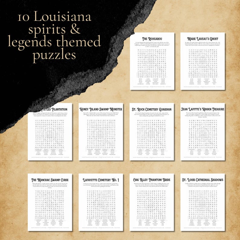Haunted Louisiana Word Search Printable – Bayou Spirits & Legends ...