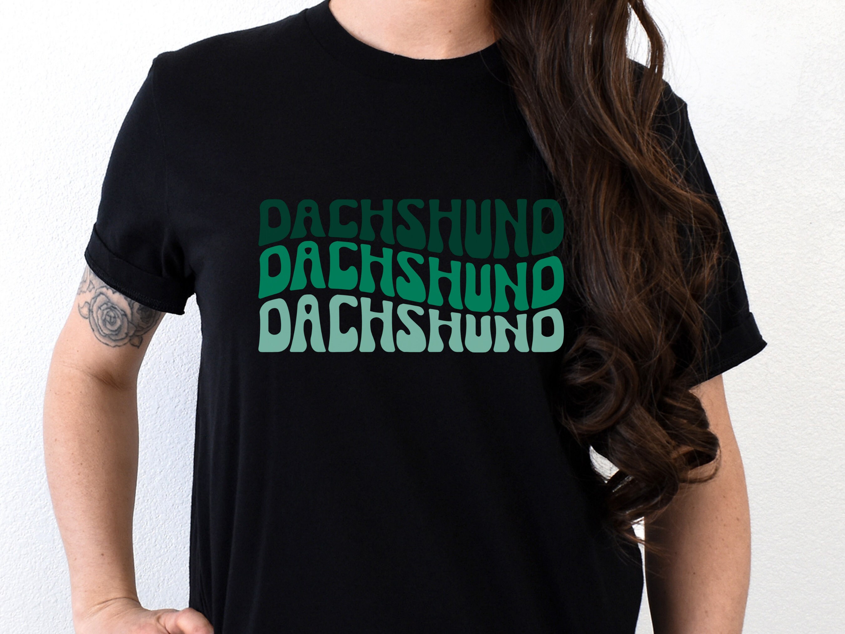 Retro Dachshund Font SVG: Wavy Letters, Wiener Dog Design (digital ...