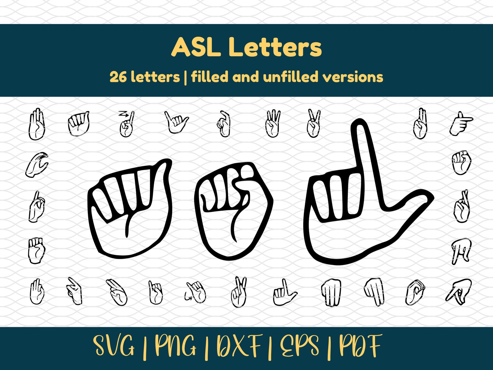 ASL Letters Svg American Sign Language Asl Alphabet Asl Letters Asl Abc ...