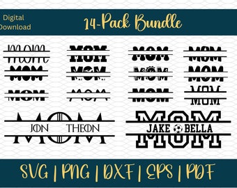 Mom Monogram SVG Bundle, Mama SVG, Mom Monogram SVG, Split Monogram Svg ...