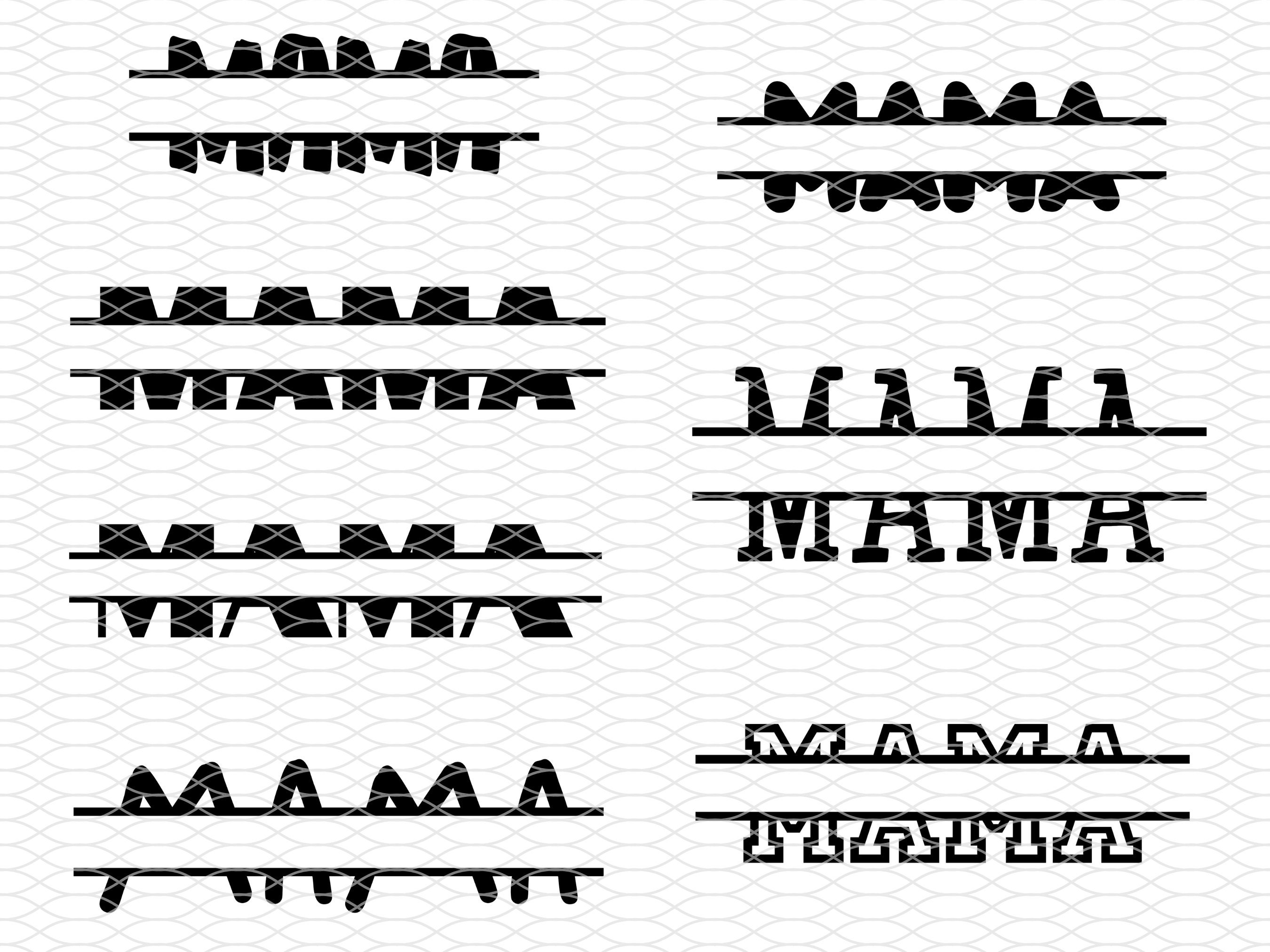 Mama Split Monogram SVG Bundle: Personalized Mother's Day Design ...