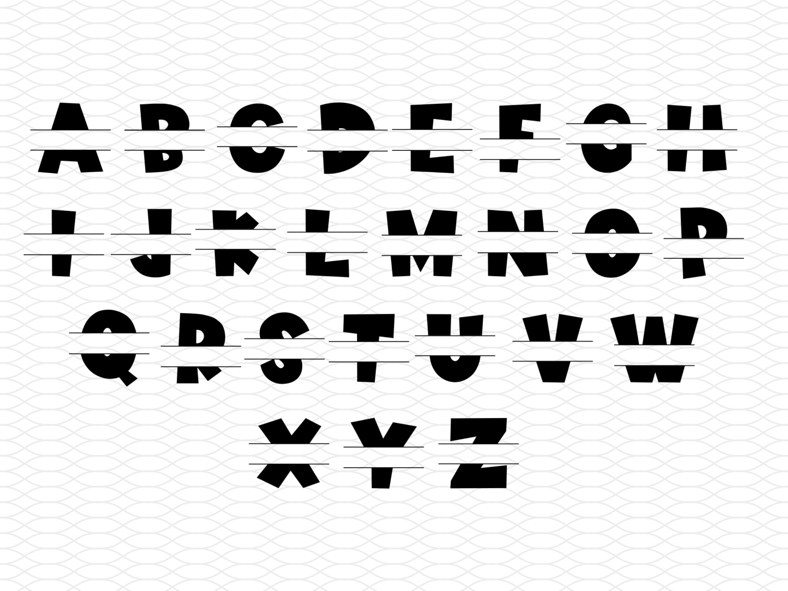 Font Monogram Svg Bundle, Split Monogram Letters Svg, Kids Monogram Svg ...