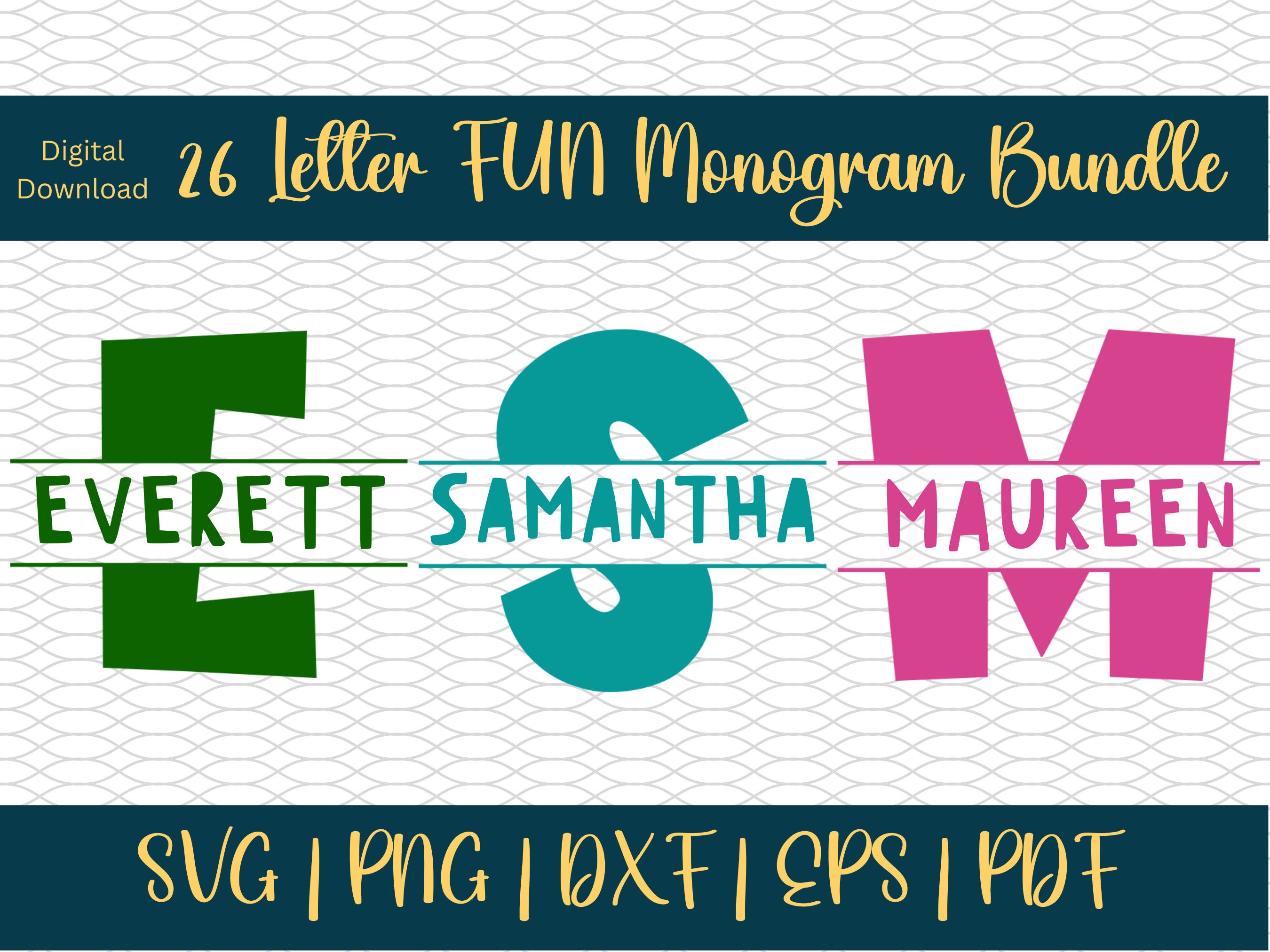 Font Monogram Svg Bundle, Split Monogram Letters Svg, Kids Monogram Svg ...