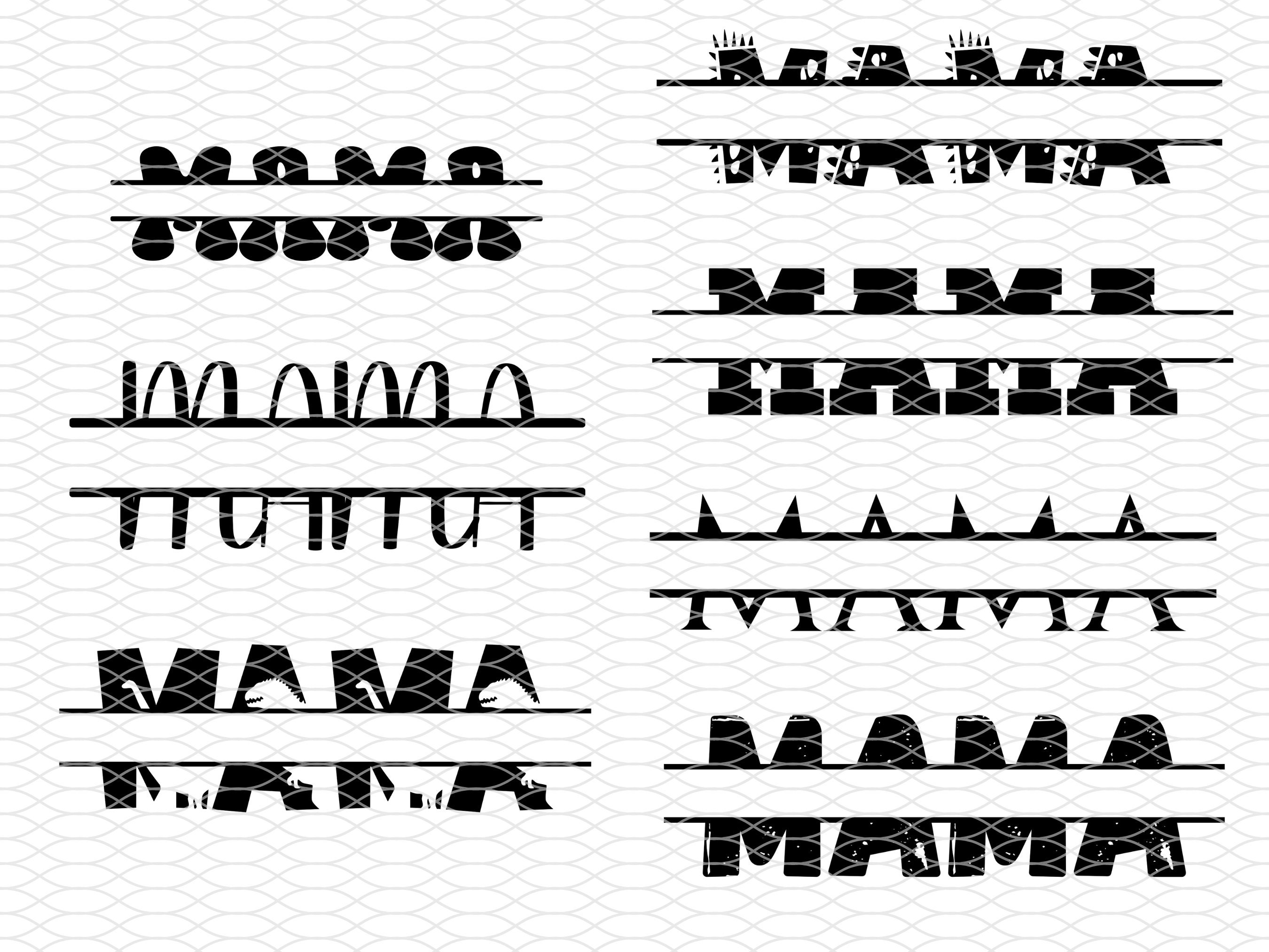 Mama Split Monogram SVG Bundle: Personalized Mother's Day Design ...