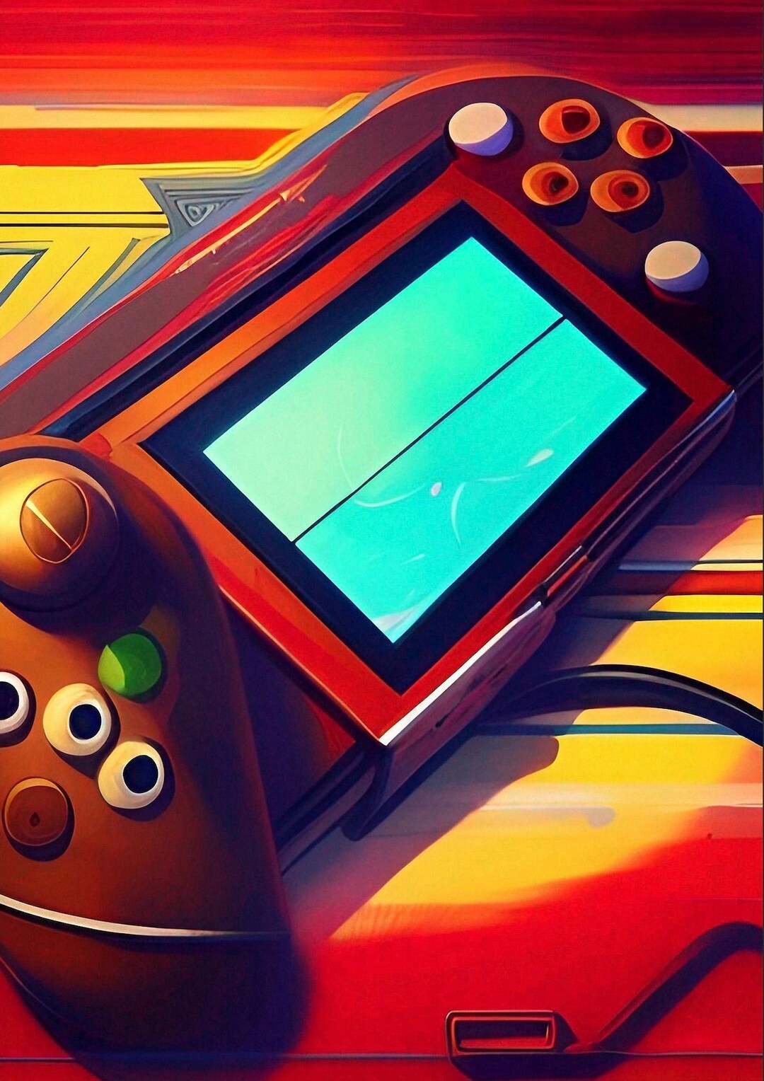 Gaming Joystick Poster - Power of Modern Gaming Technology - Perfect ...
