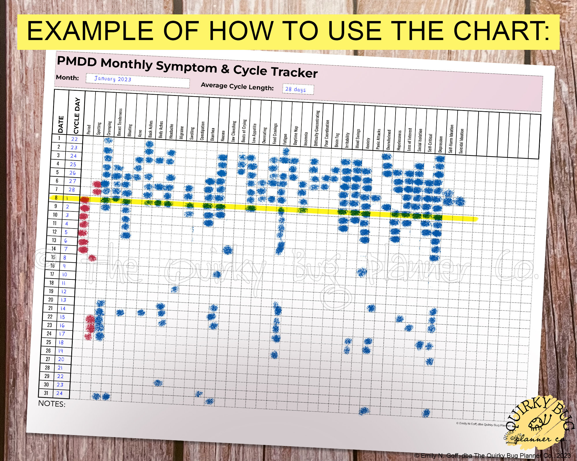 PMDD Monthly Symptom & Cycle Tracker - Printable Digital Download - Etsy