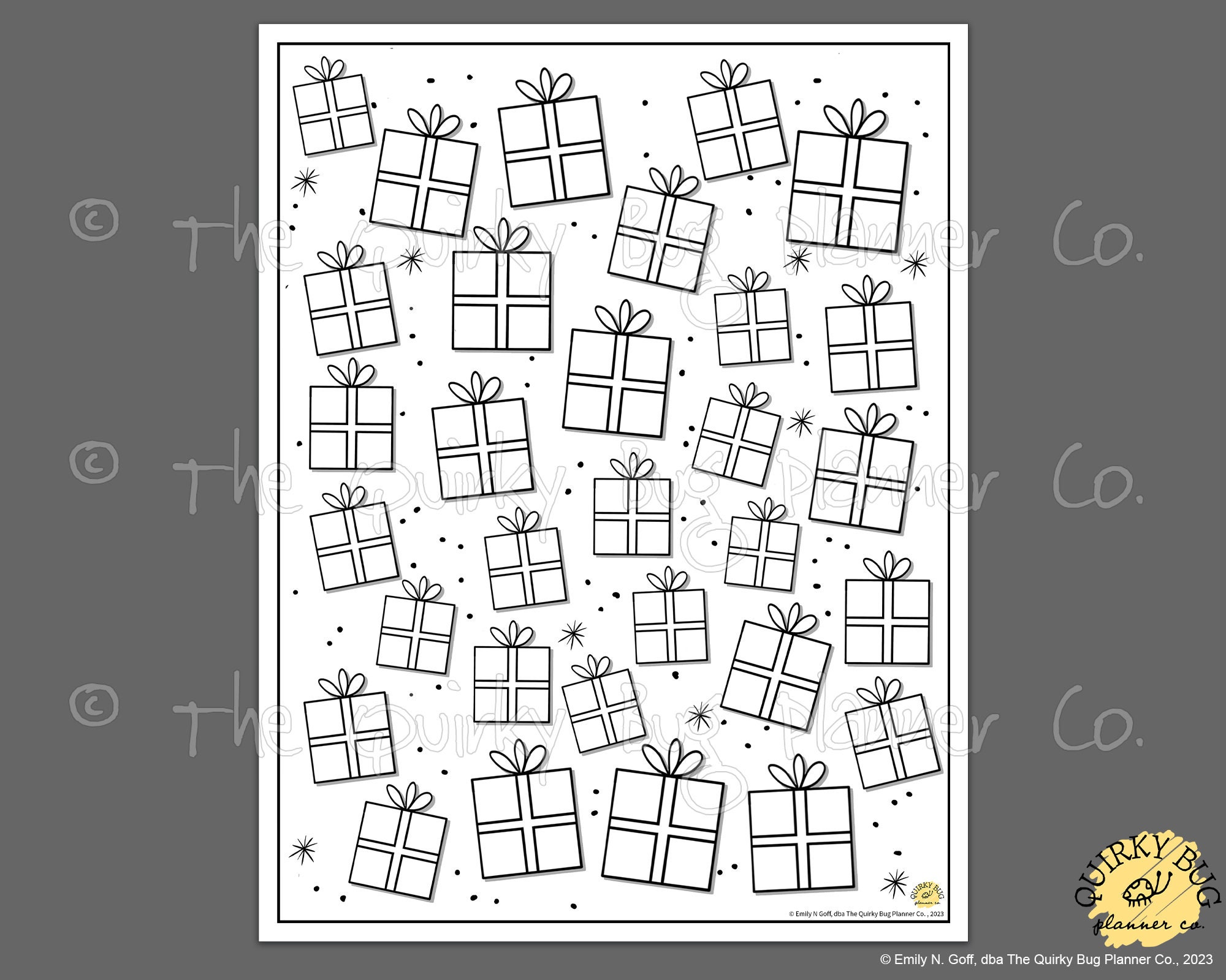 Gifts Upon Gifts Coloring Page Printable Digital Download - Etsy