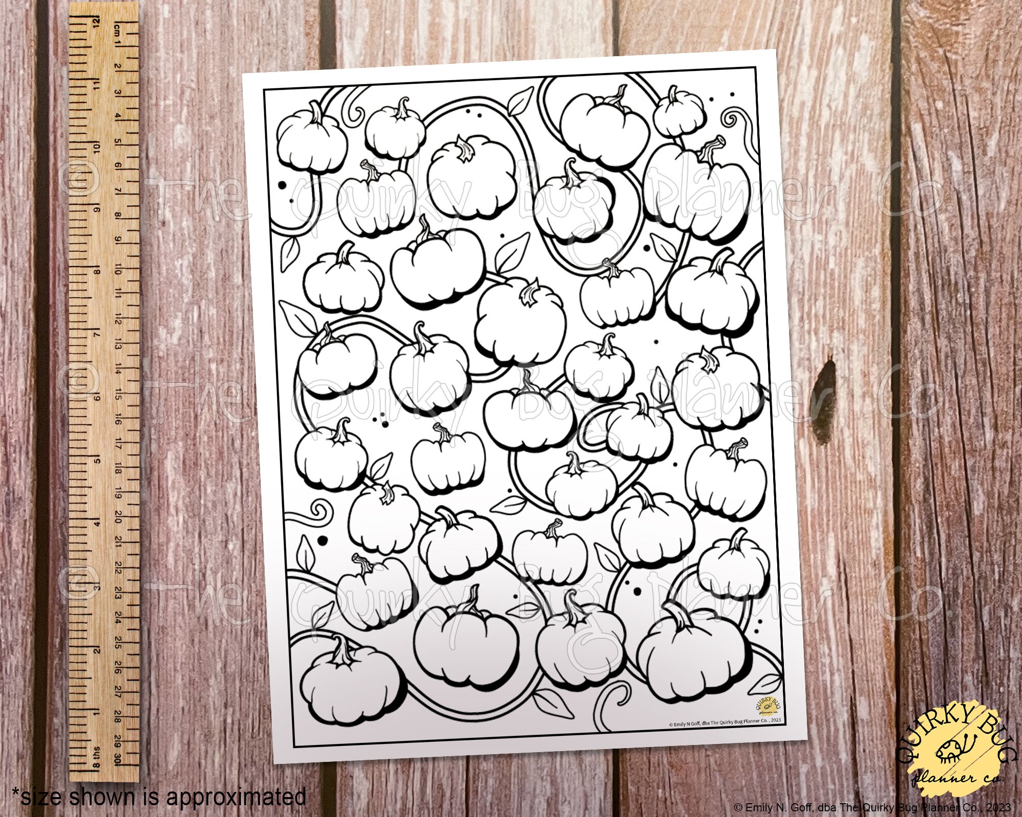 Pumpkin Patch Coloring Page - Printable Digital Download - Etsy