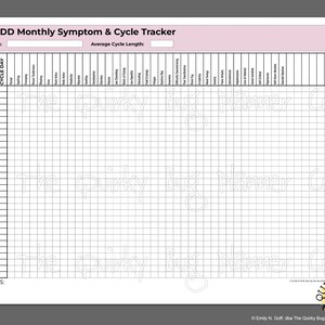 PMDD Monthly Symptom & Cycle Tracker - Printable Digital Download - Etsy