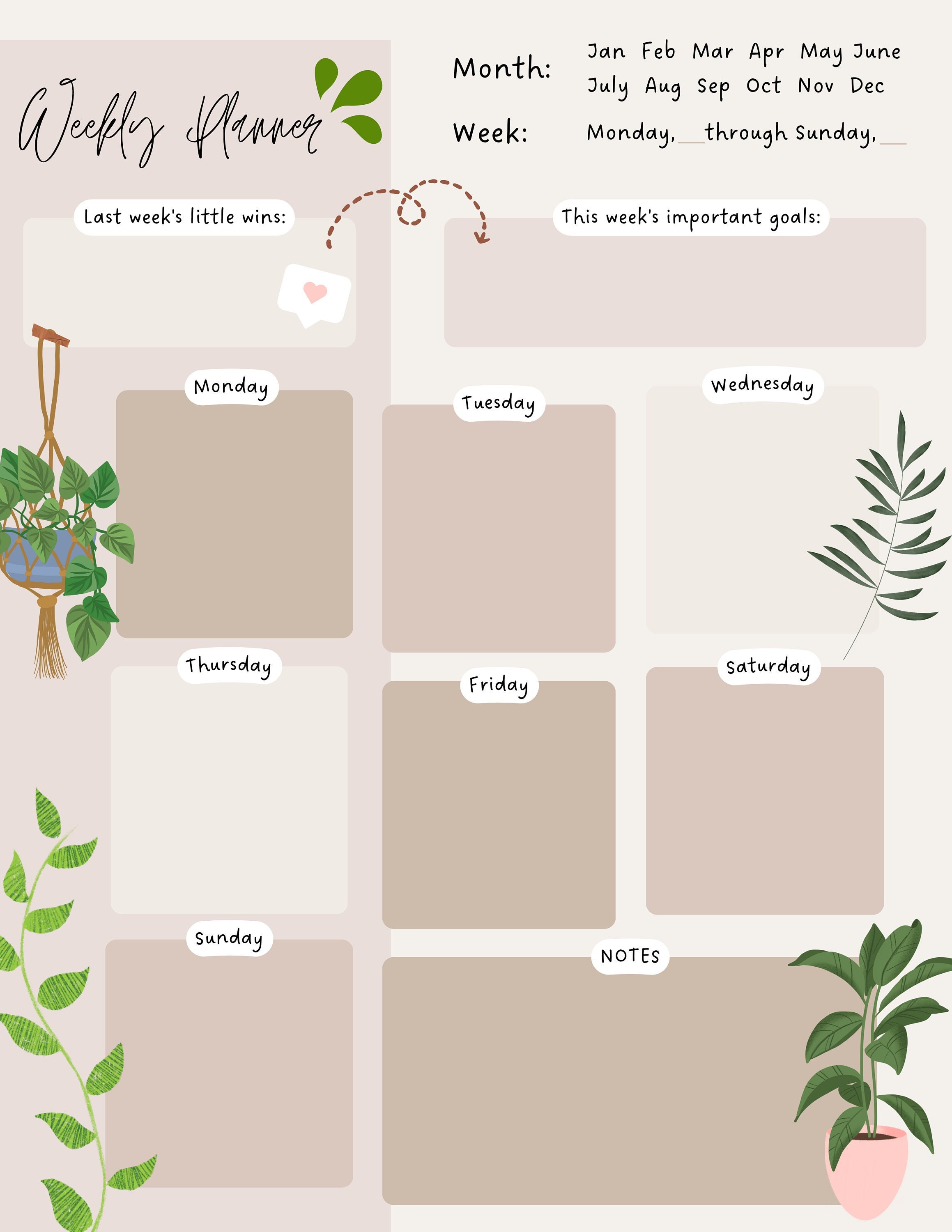 Nature ADHD Weekly Planner - Etsy