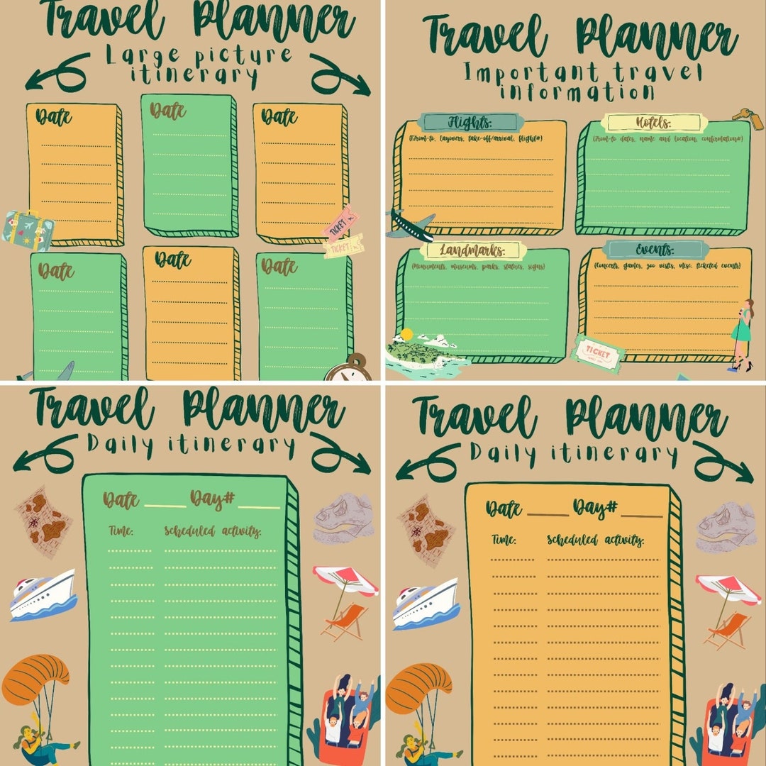 Travel Planner Adventure Planners Map ADHD Travel Planner - Etsy